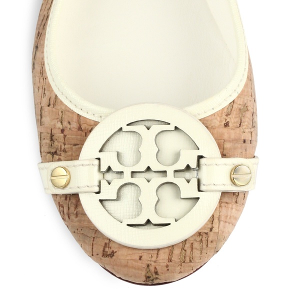 Tory Burch | Shoes | Tory Burch Aaden Leather Trim Cork Ballet Flats ...